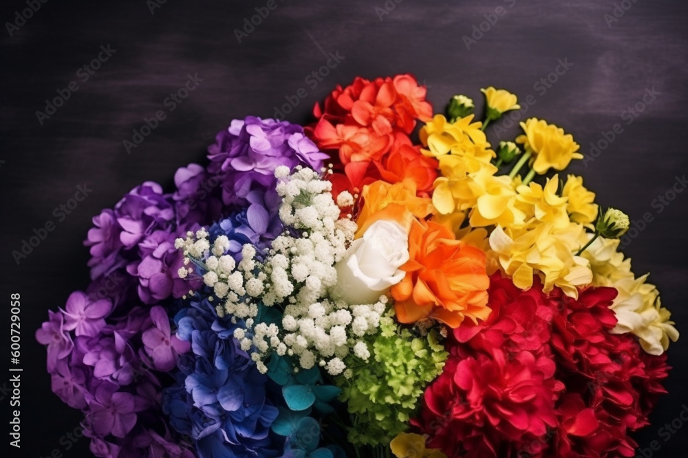 Pride flag flower bouquet, pride, background Generative AI Stock ...