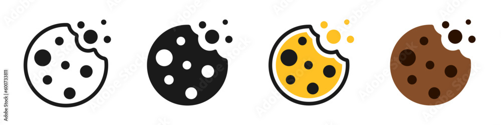 Cookies vector icons for web page. Different cookies icon set. Stock ...