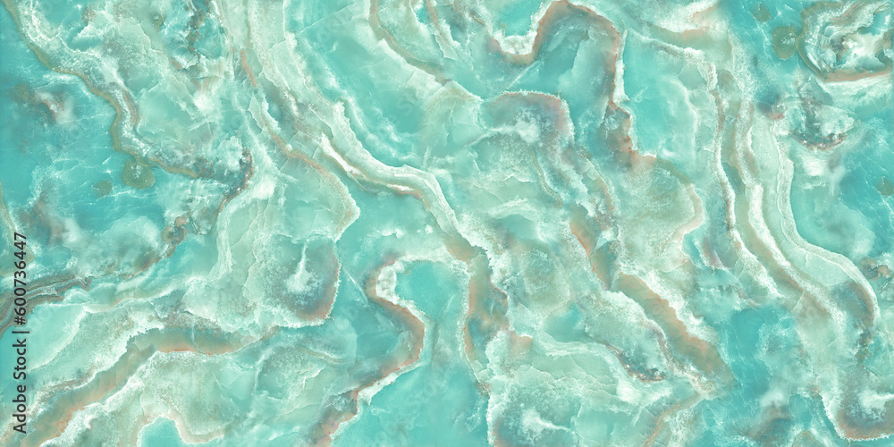 Aqua Green Marble Texture Background with Curly Veins, Polished Sky Colour Quartz Onyx Stone ...