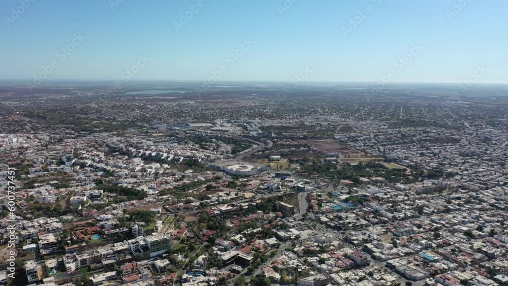 High drone 4k view from de city of Culiacan Sinaloa Mexico, vista desde ...
