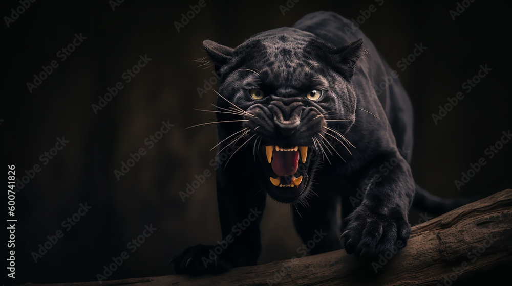 Panther close-up, photography of a Panther in a forest front of ...