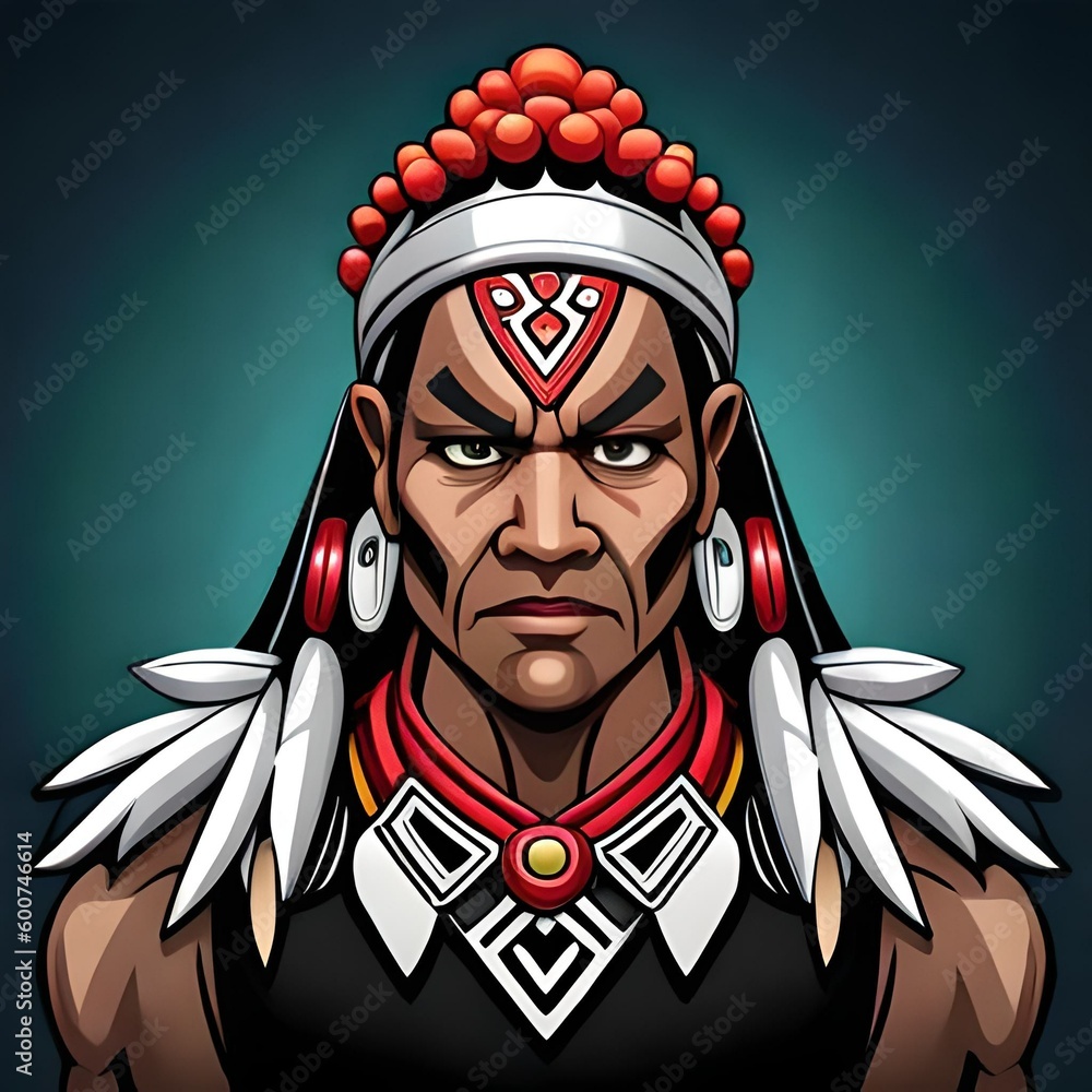 Indigenous Peoples Day. Face Art Illustration, Artificial intelligence ...