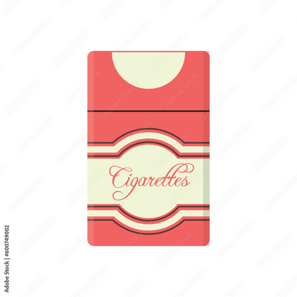 Closed pack of cigarettes. Red cigarettes pack. Cigarettes pack vector ...