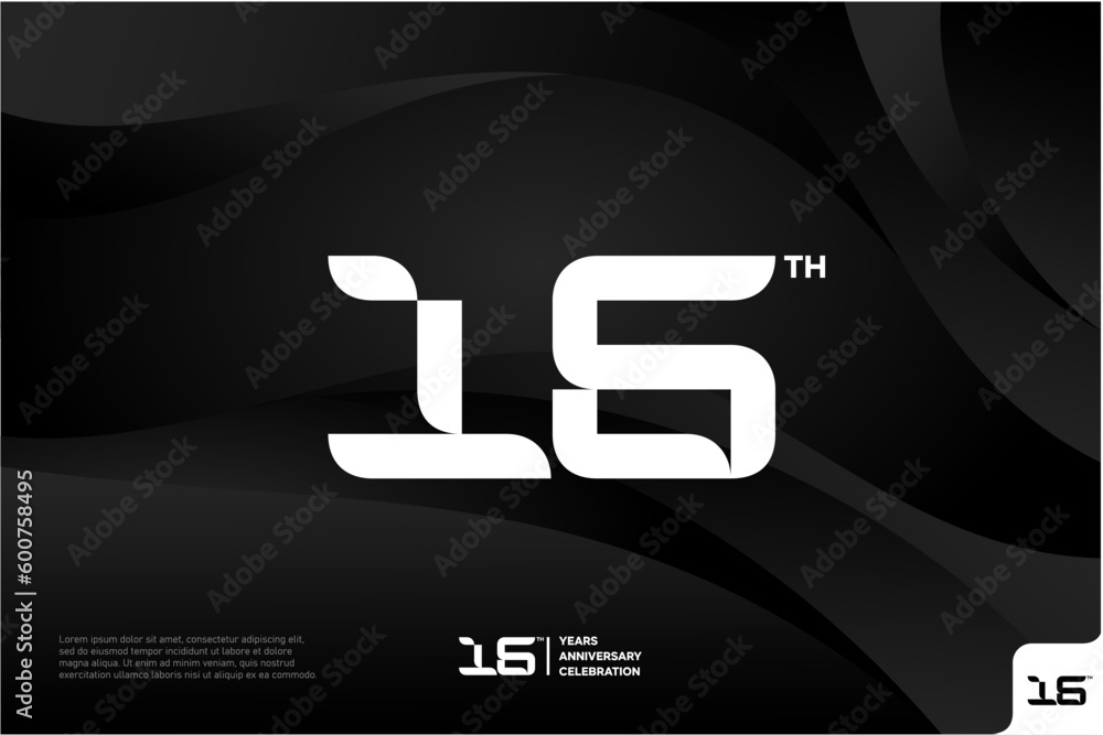 Number 16 logo icon design, 16th birthday logo number, anniversary 16 ...