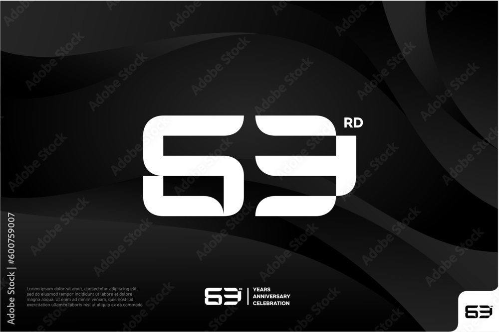 Number 63 logo icon design, 63rd birthday logo number, anniversary 63 ...