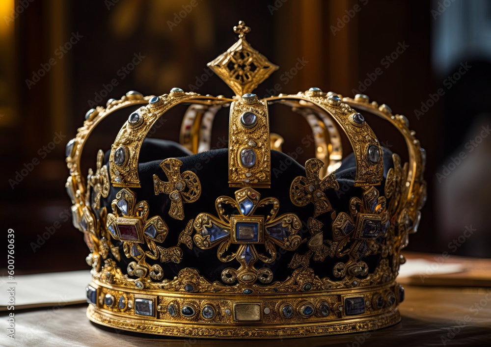 Crown of United Kingdom. Symbols of monarchy and British Empire. Ai ...