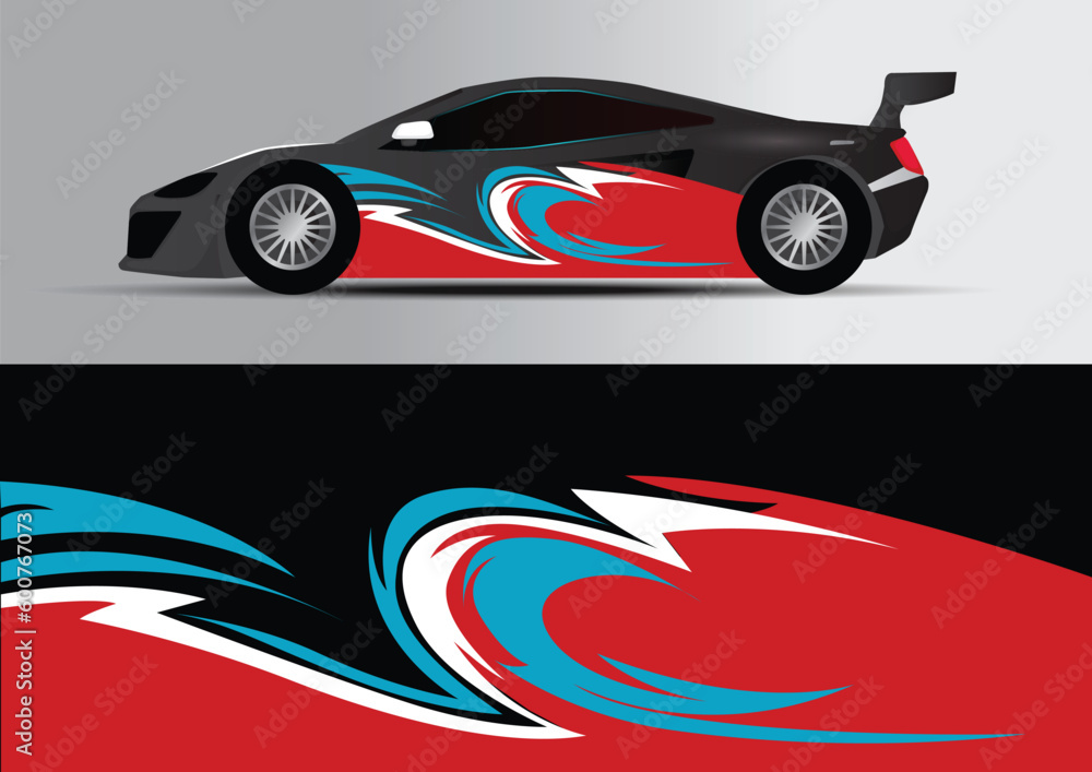 Sport car decal stripes. Car tuning stickers, speed racing stripes. Red ...