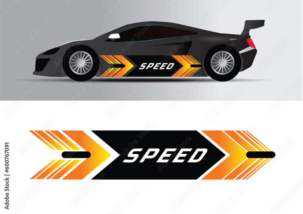 Sport car decal stripes. Car tuning stickers, speed racing stripes. Red ...