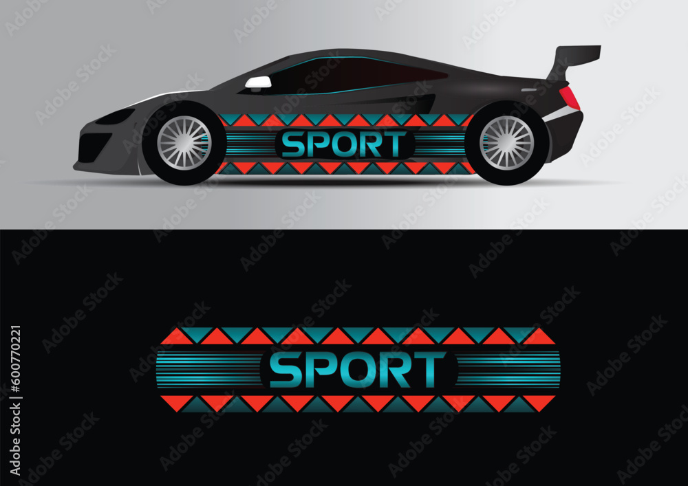 Sport car decal stripes. Car tuning stickers, speed racing stripes. Red ...