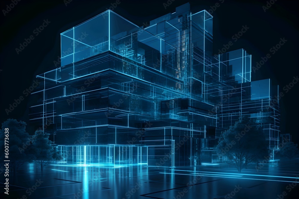 Futuristic and advance architectural background image with glass ...