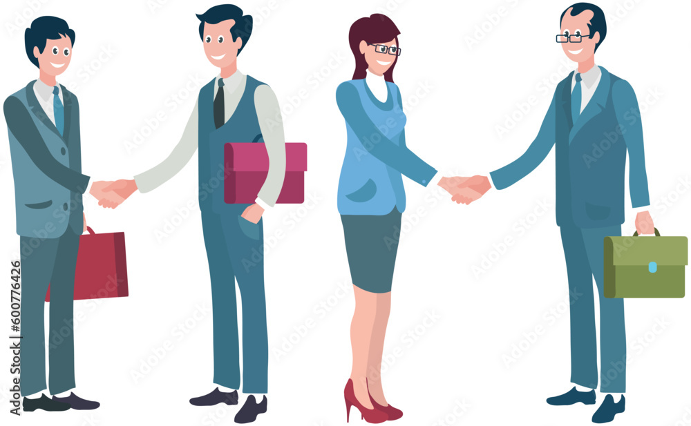 Business partnership cooperation beginning. Businessmen shaking hands ...