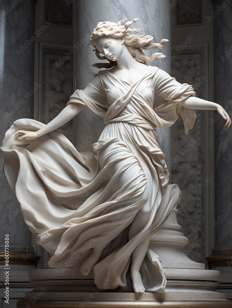 Ethereal representation of an angel in graceful pose, capturing the ...