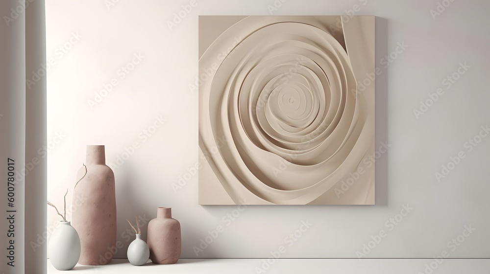 gallery shot of a simple modern abstract wall art in sand and stone ...