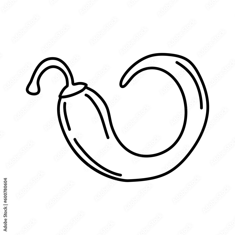 Chili pepper hand drawn outline doodle icon. Vector sketch illustration ...