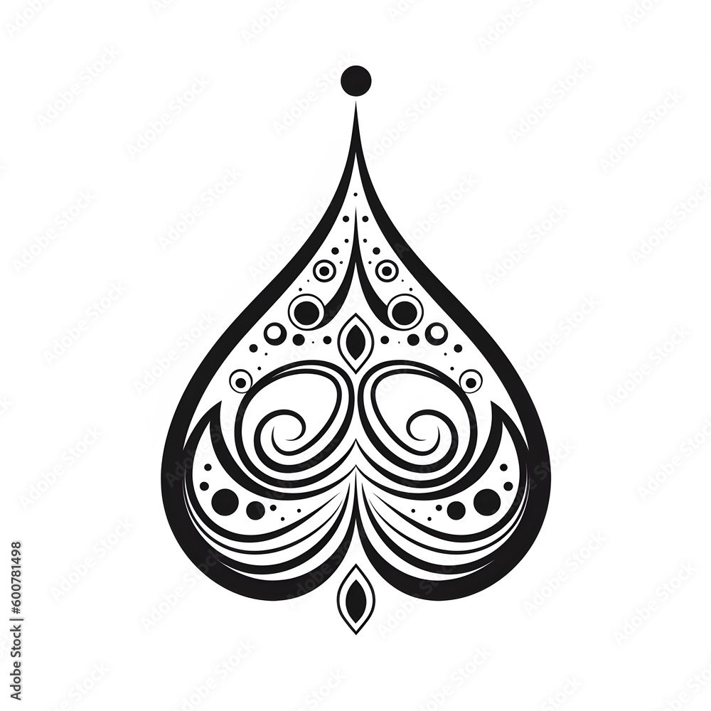 draw in the shape of a water drop, a christmas ornament drawn in flat ...