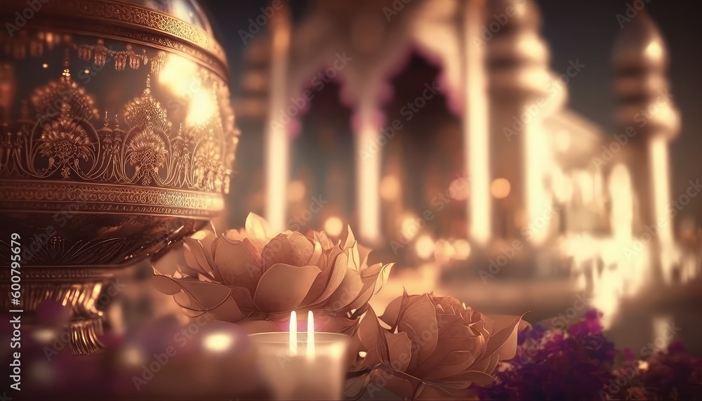 beautiful indian wedding theme backdrop for bride and groom generative ...