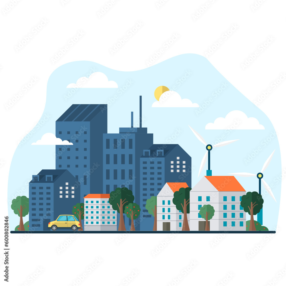 Clean energy. Renewable green energy sources. Clean electric energy ...