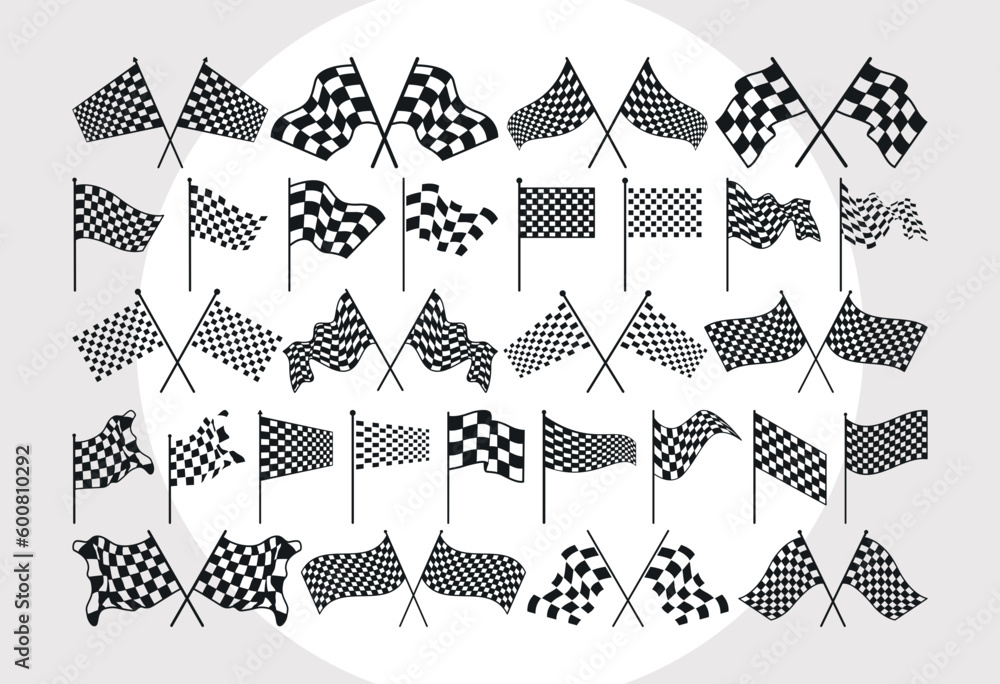 Racing Flag Svg Bundle Finish Flags Silhouette Checkered Flag Svg