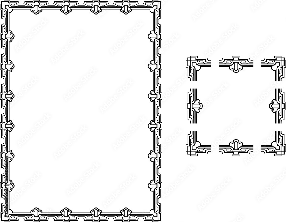 A Vector Illustration Of A Art Deco Style Border Frame Comes With a-vector-illustration-of-a-art-deco-style-border-frame-comes-with