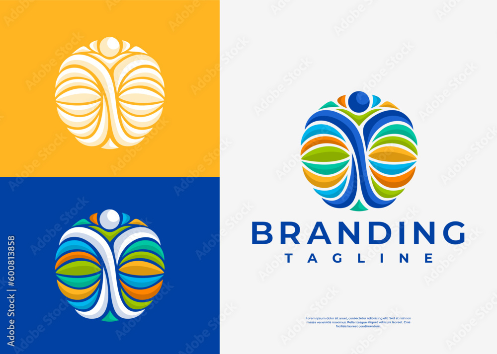 Colorful abstratc human body logo design Stock Vector | Adobe Stock