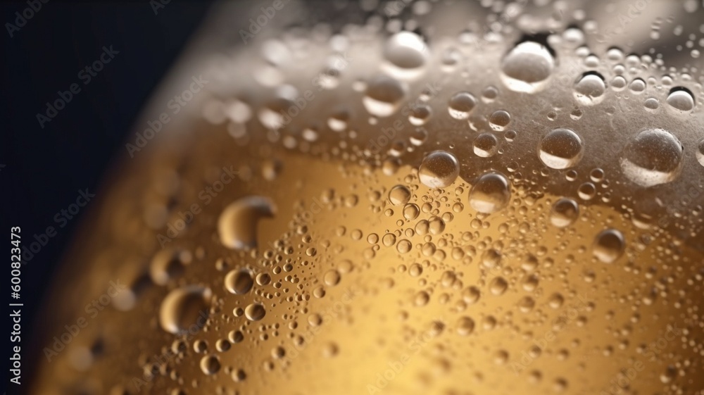 Low angle side view of lager beer being poured in a frosty glass with ...
