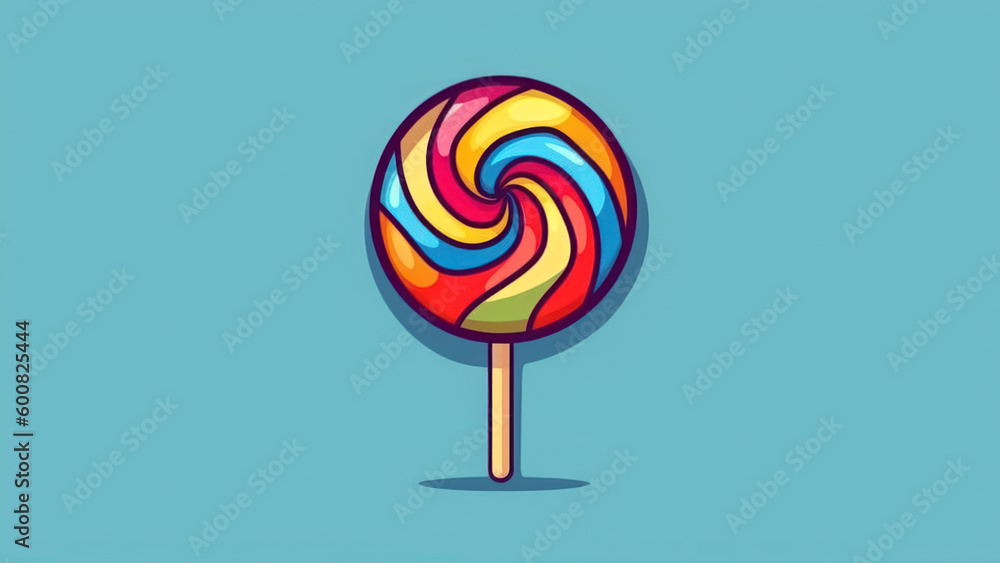 vector lollipop candy cartoon vector icon illustration. flat cartoon ...