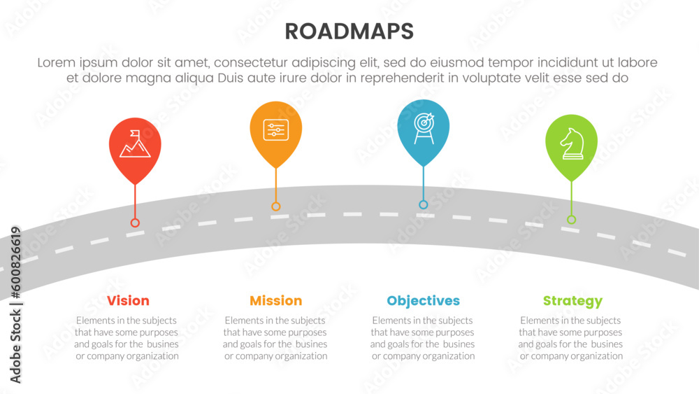 business roadmaps process framework infographic 3 stages with curve ...