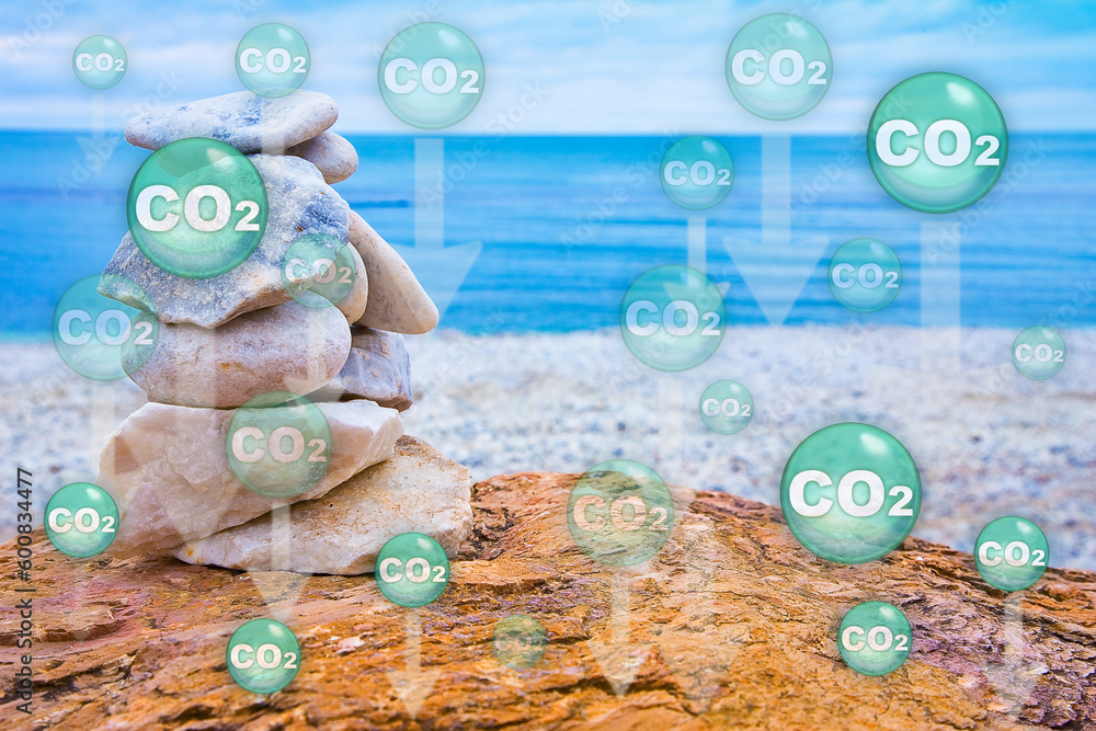 CO2 Carbon dioxide emissions are absorbed by the oceans causing warming ...