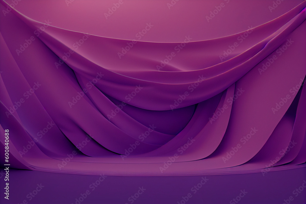Purple fabric draped over the wall background, luxury silk backdrop for ...