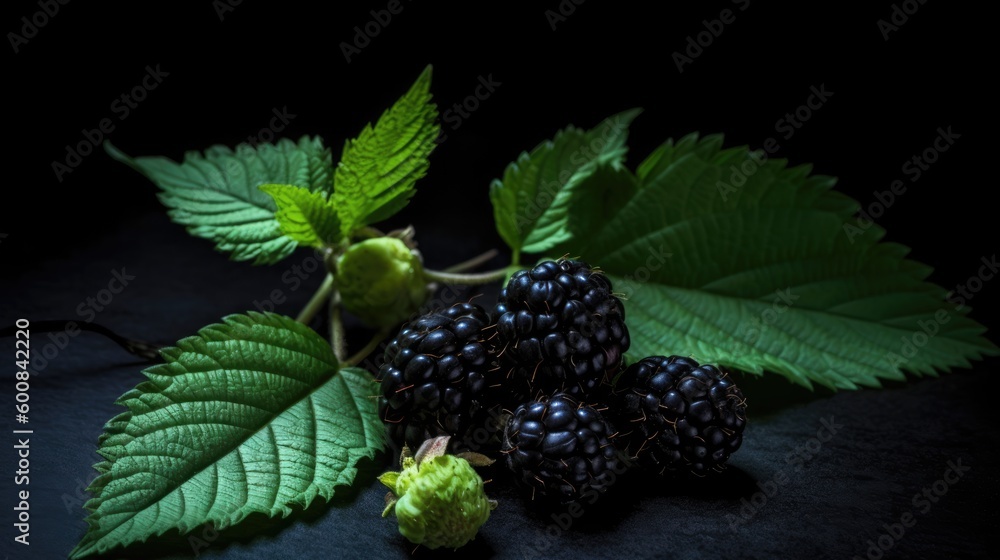Striking Black Raspberry Display in 16:9 Aspect Ratio Showcasing Vivid ...