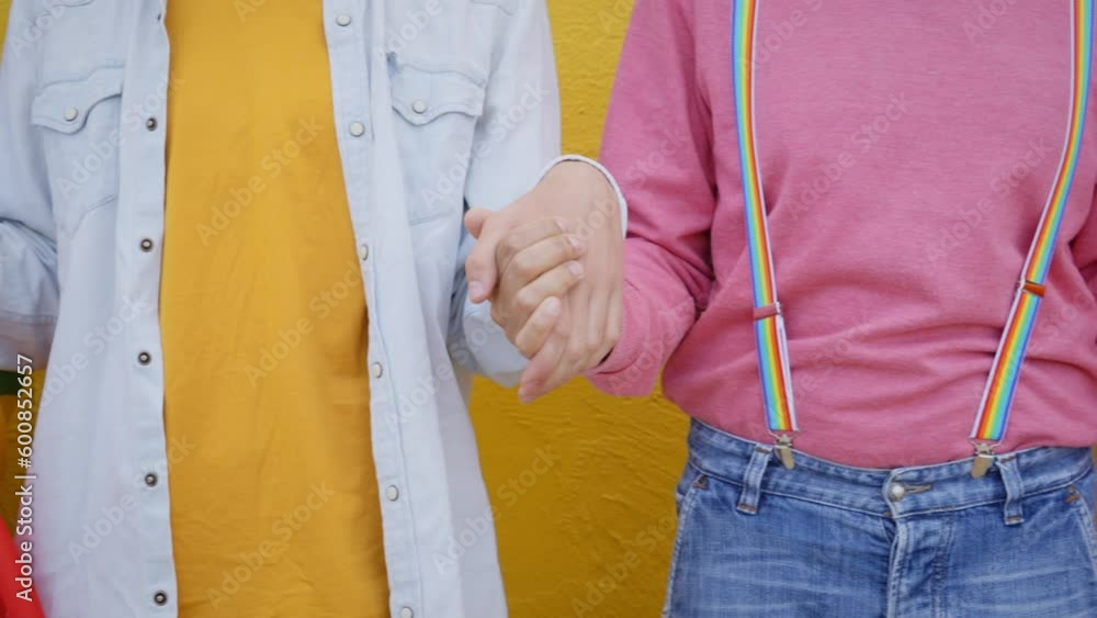 Vidéo Stock Group of unrecognizable young homosexual people together on ...