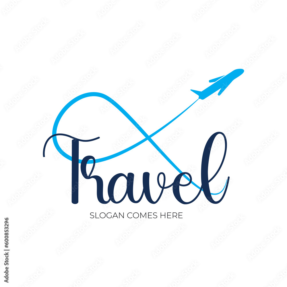 travel typography logo with icon plan.Travel logo template, Travel Logo ...