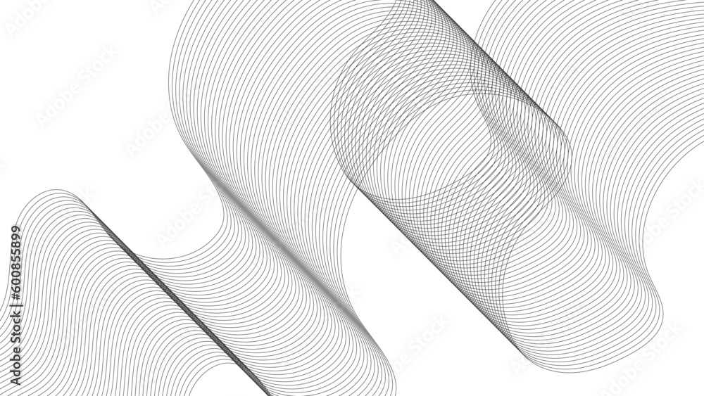 Abstract grey wave lines on transparent background. Tech, business ...