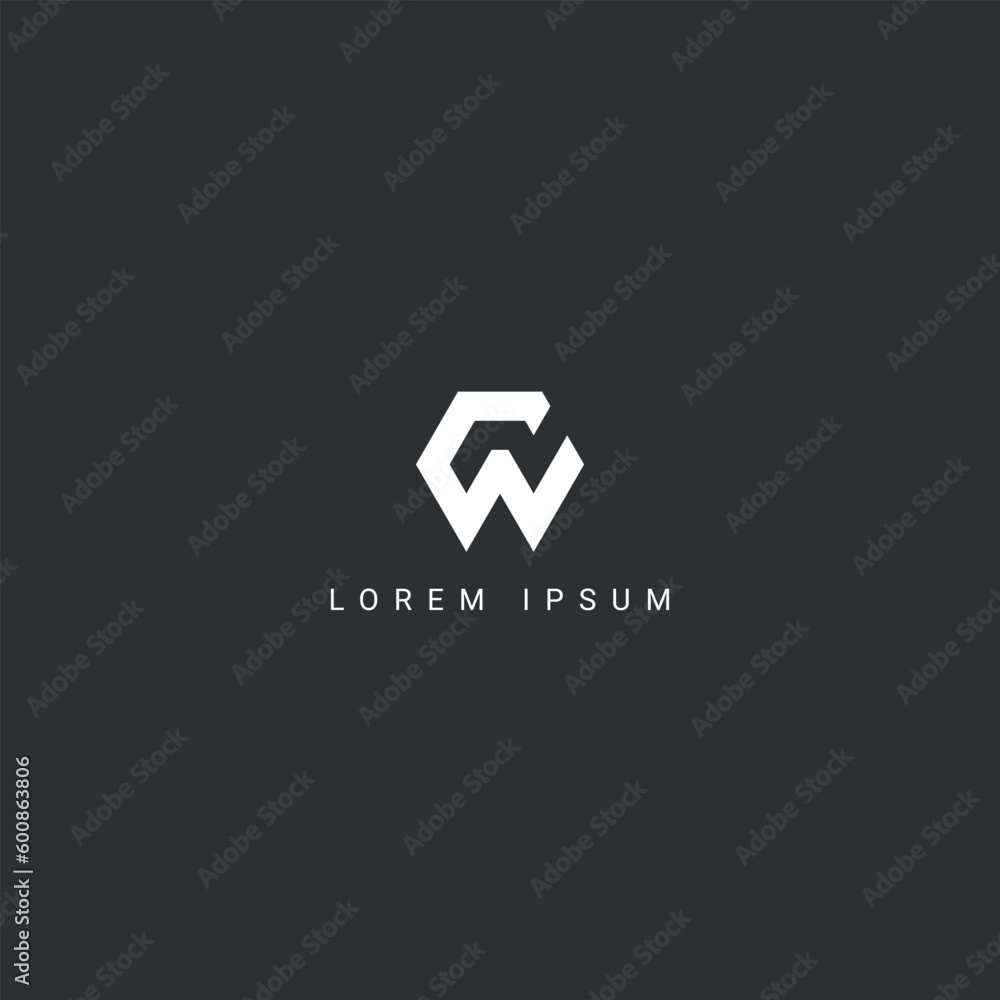 Alphabet letter CW WC icon logo vector symbol. Stock Vector | Adobe Stock