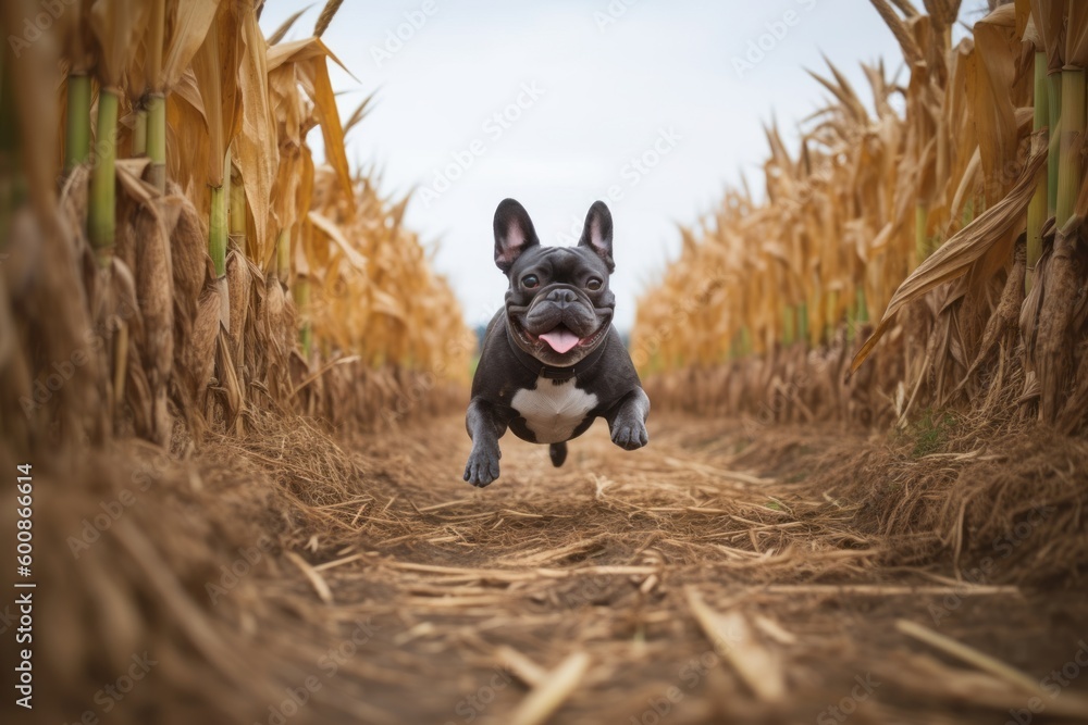 Environmental portrait photography of a tired french bulldog jumping ...