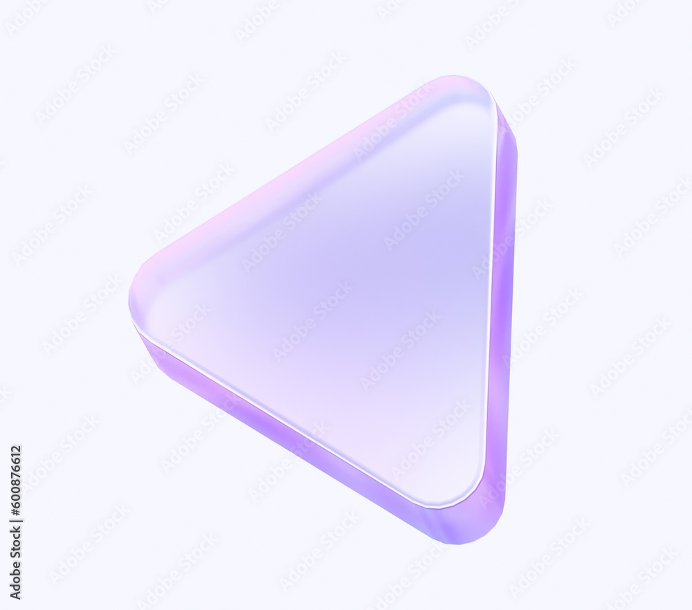 play triangle icon with colorful gradient. 3d rendering illustration ...