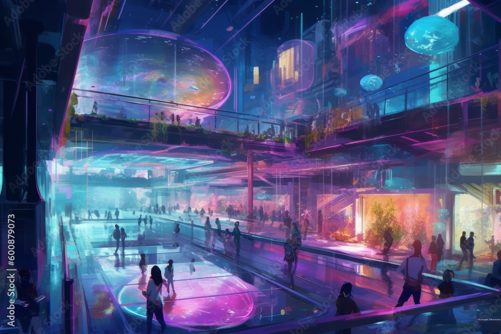 Concept art of imagined Gen Z future worlds like underwater social ...