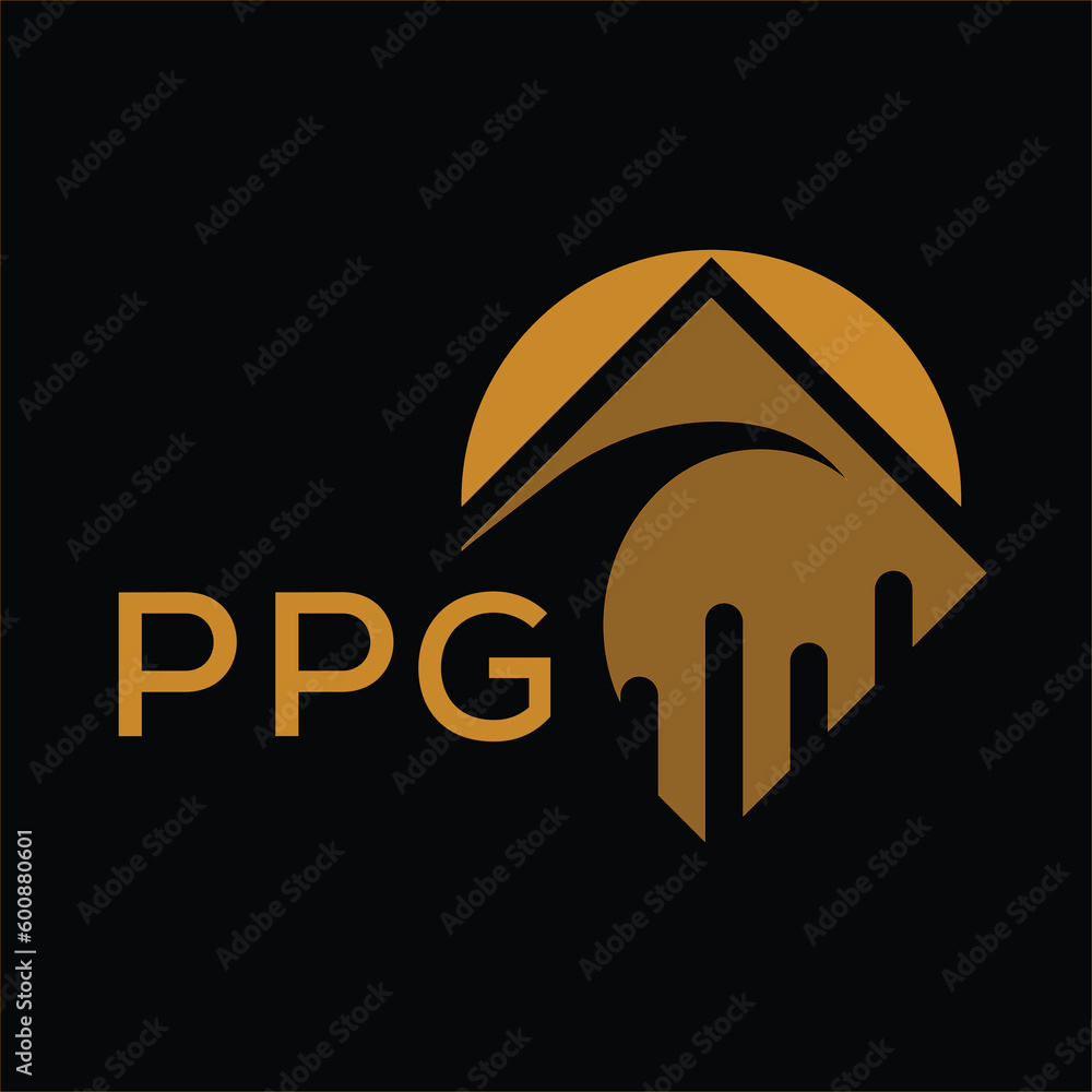 PPG golden color letter logo. PPG golden image on black background ... PPG golden color letter logo. PPG golden image on black background ...