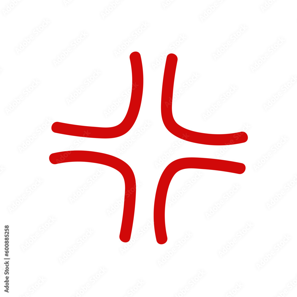 Anime maga Anger Mark. Angry hand drawn cartoon emotion (Full Vector ...