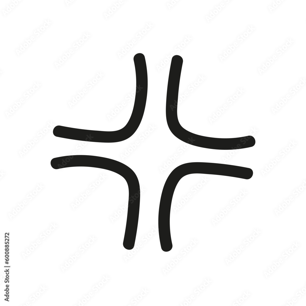 Anime maga Anger Mark. Angry hand drawn cartoon emotion (Full Vector ...