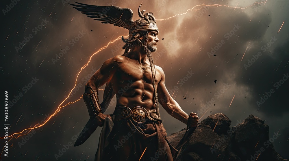 Hermes, the Greek Deity of Communication and Travel by Generative AI ...