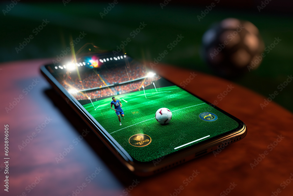Virtual sports betting on soccer using smartphone, currency and ball ...