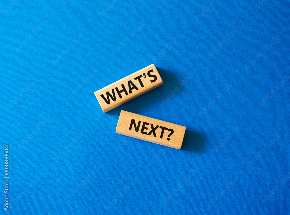 Foto de What is next symbol. Concept words What is next on wooden ...