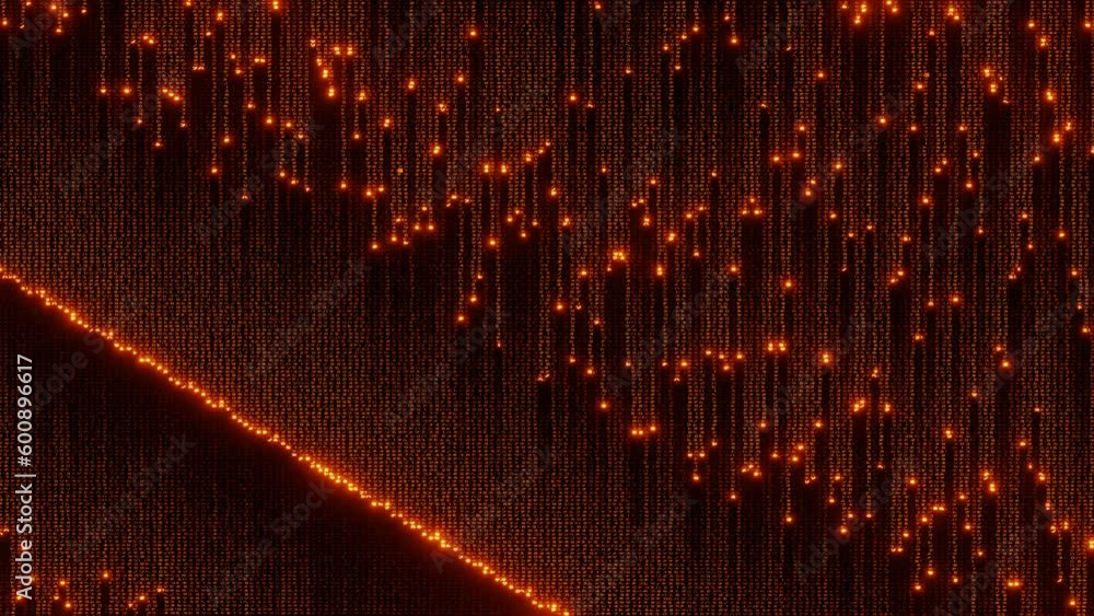 matrix text code falling animation. matrix rain as procedural 3d modeling for your background ...