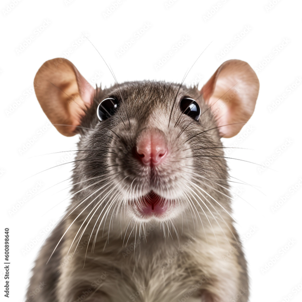 rat face shot , isolated on transparent background cutout Stock ...