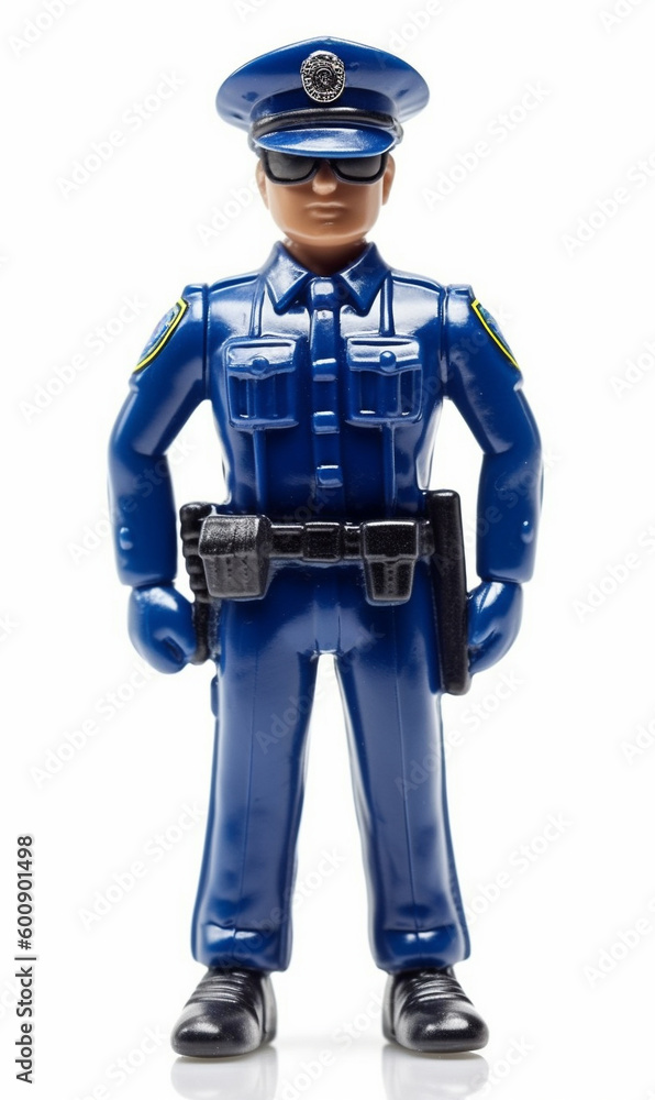 plastic action figure toy: police officer (generative ai content) Stock ...