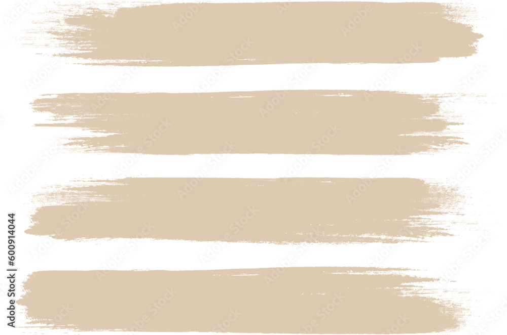 Beige brush stroke set isolated on background. Paint brush stroke ...