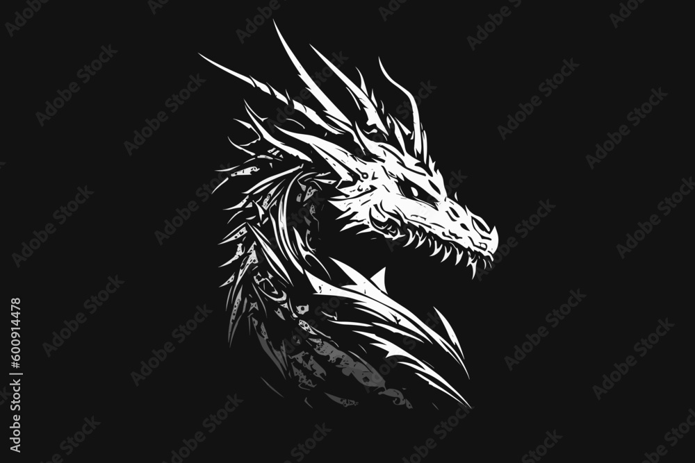 Doodle inspired Drakon, cartoon sticker, sketch, vector, Illustration ...