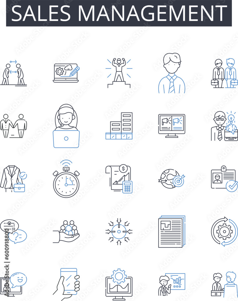 Sales management line icons collection. Masculine, Potent, Dominant ...