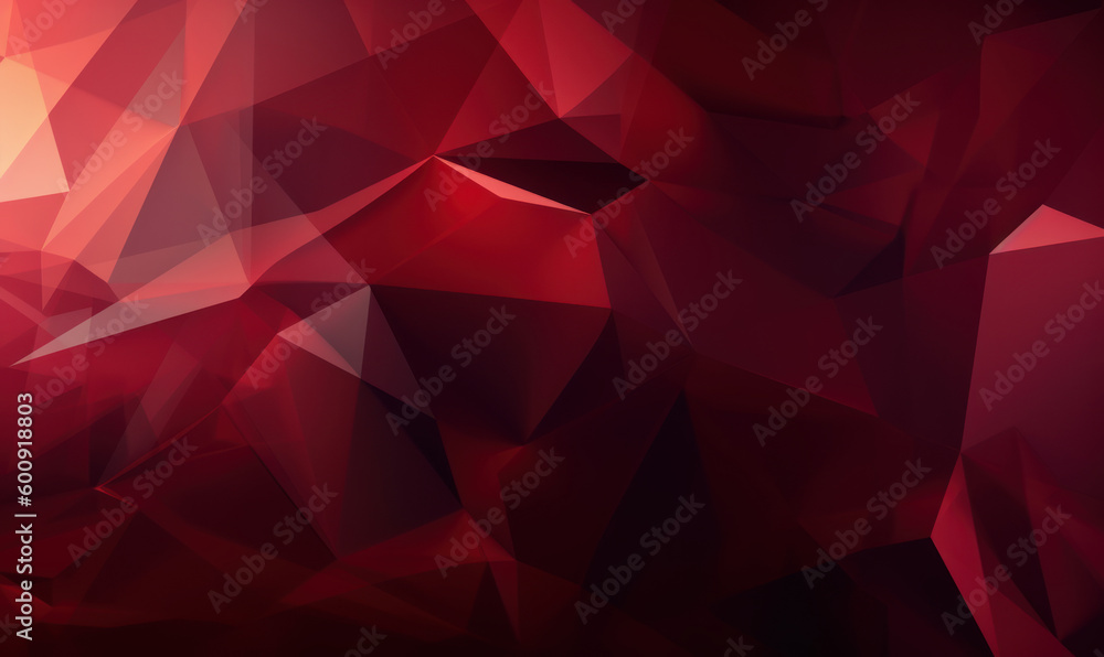 Abstract maroon color background or wallpaper with polygons, triangles ...